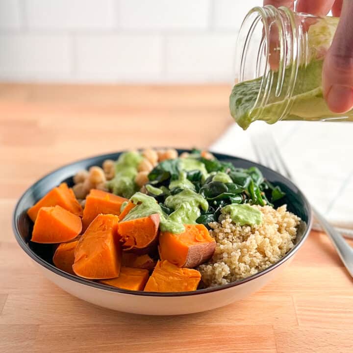 Fast and Easy Buddha Bowl with Green Goddess Dressing - Daniel's Plate