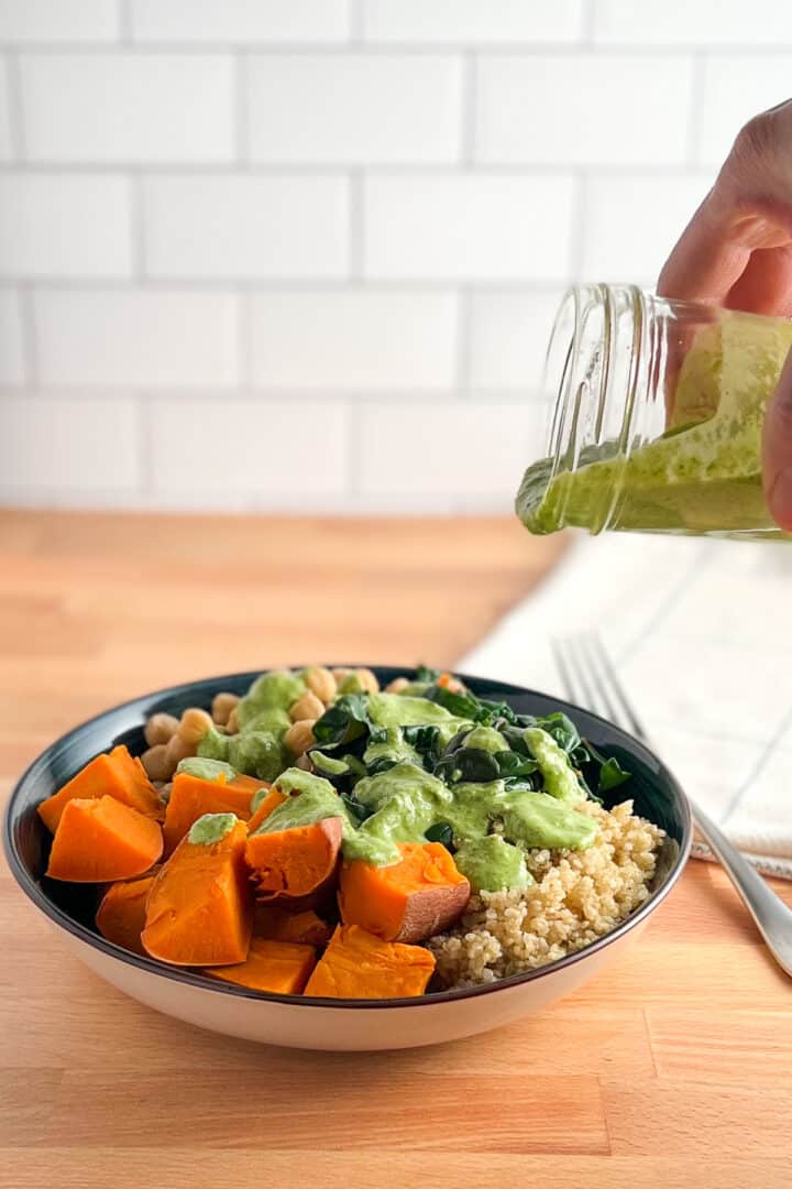 Fast and Easy Buddha Bowl with Green Goddess Dressing - Daniel's Plate
