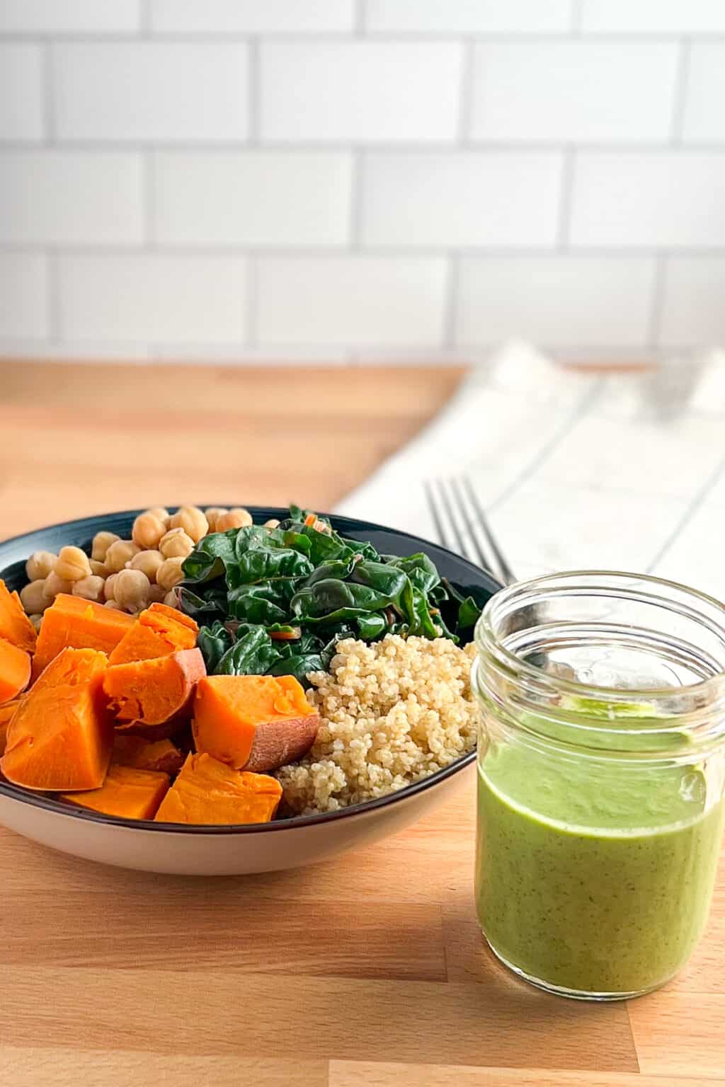 Fast and Easy Buddha Bowl with Green Goddess Dressing - Daniel's Plate