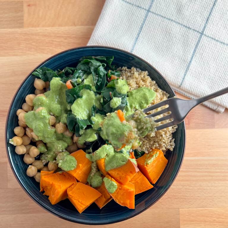 Fast and Easy Buddha Bowl with Green Goddess Dressing - Daniel's Plate