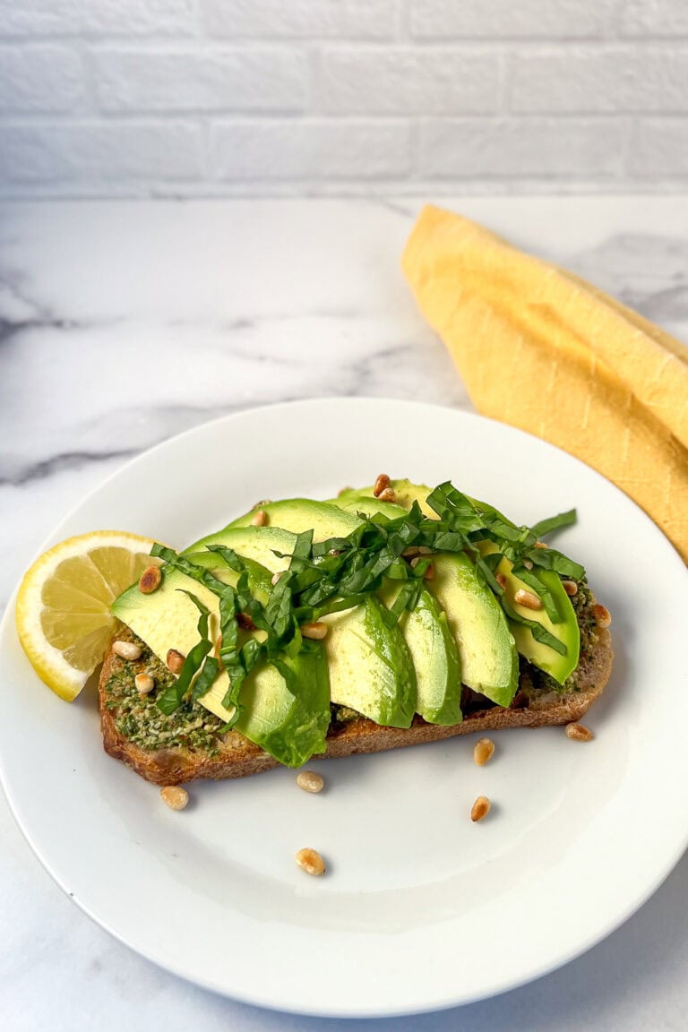 Pesto Avocado Toast (Vegan, Oil-Free) - Daniel's Plate